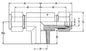 Stainless Steel Compression Female Branch Tee